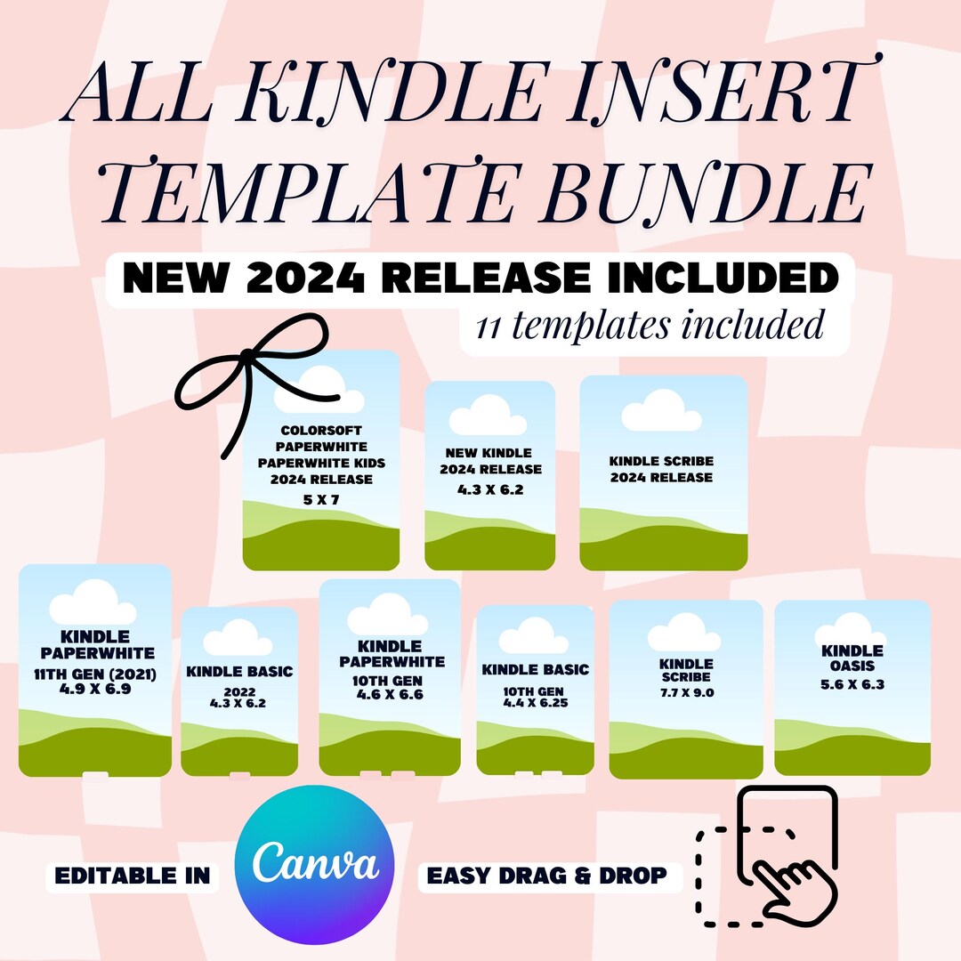 DIY Kindle Insert Template | All Kindle Models | Kindle Clear Case ...