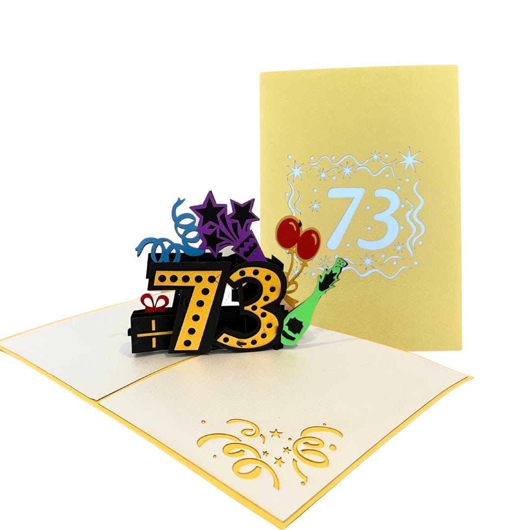 Happy 73rd Birthday 3D Pop up Card, Birthday 3D Greeting Card, 5 X 7 ...