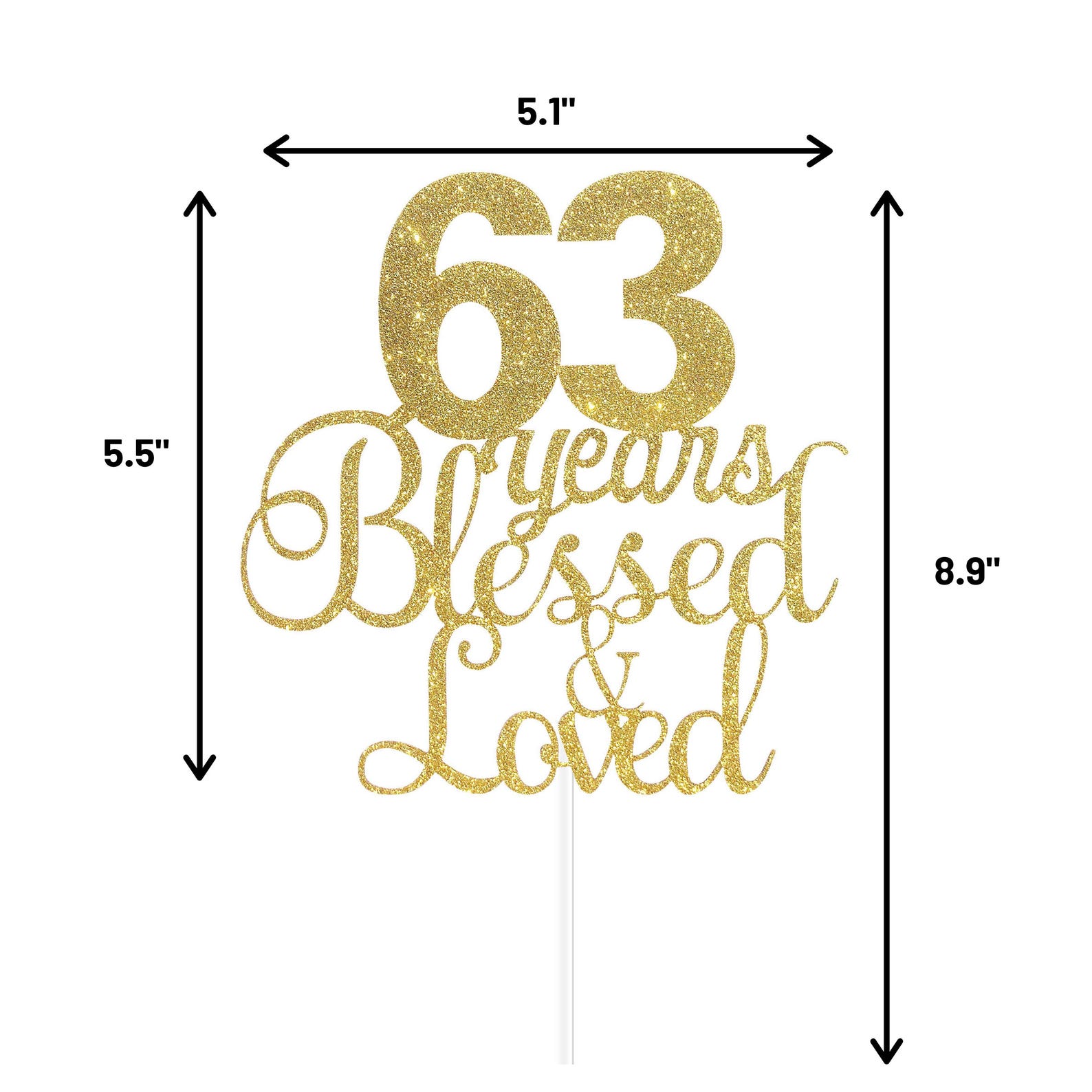 63rd Birthday Cake Topper 63 Years Blessed & Loved Anniversary Cake ...