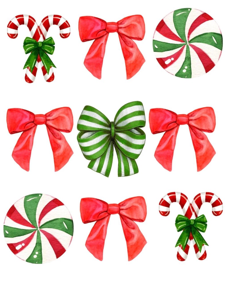 5 Assorted Christmas Coquette PNG, Christmas Png, Christmas Coquette ...