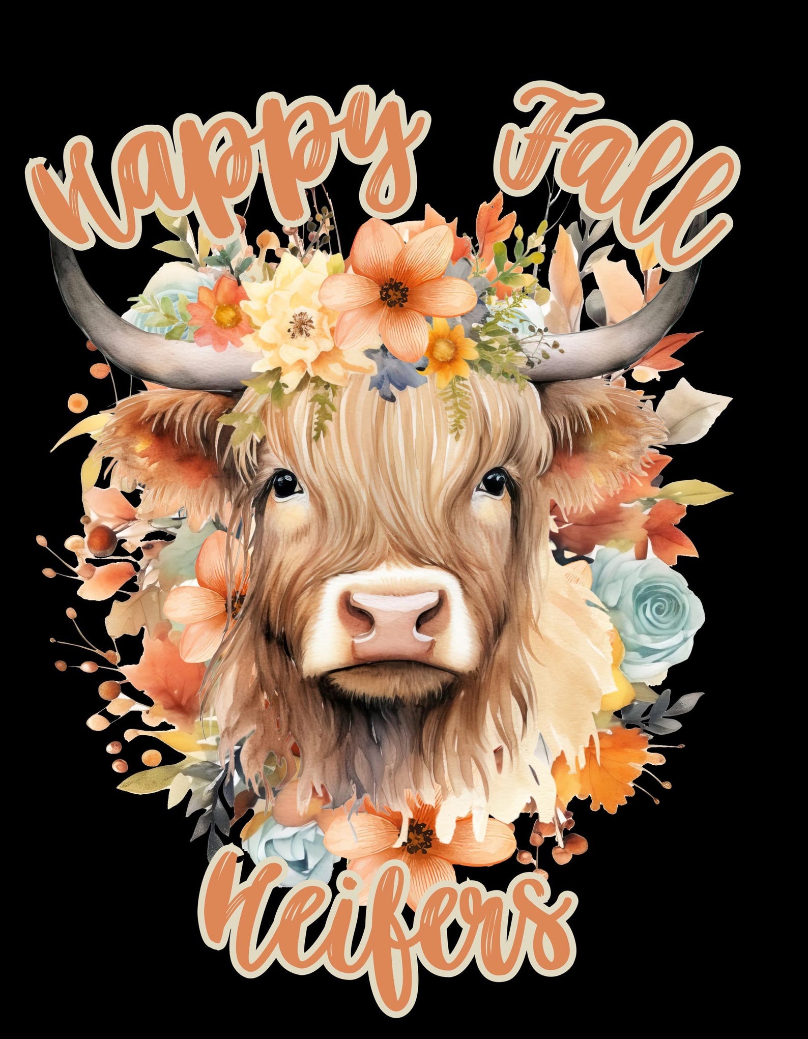 Fall Cow PNG, Happy Fall Png, Fall Png, Happy Fall Svg, Cow Shirt Svg ...