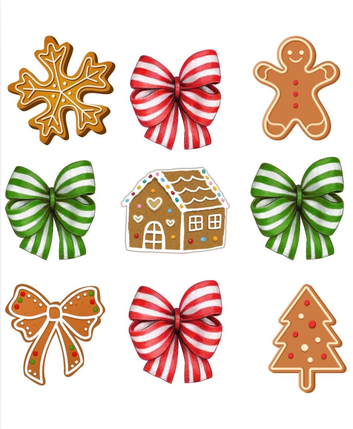 5 Assorted Christmas Coquette PNG, Christmas Png, Christmas Coquette ...
