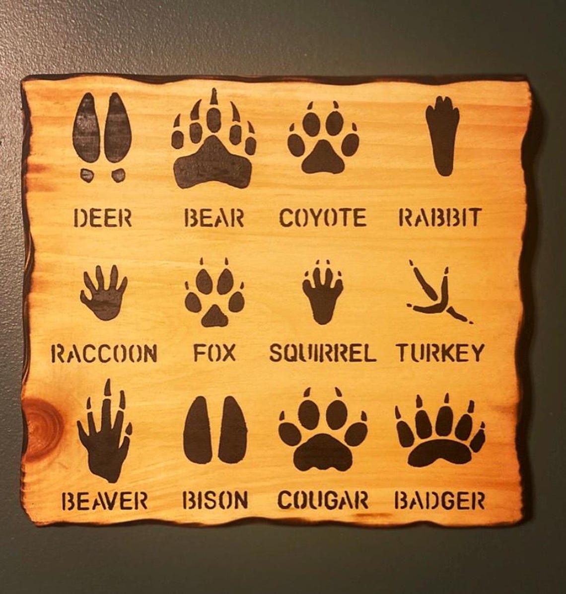 Wild Animal Footprints Wall Decor Sign. - Etsy