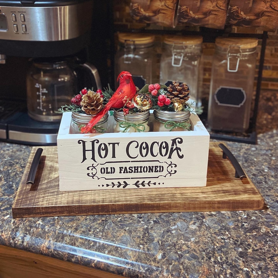 Hot Cocoa Bar and Serving Tray Set. Hot Cocoa Station, Hot Cocoa Box ...