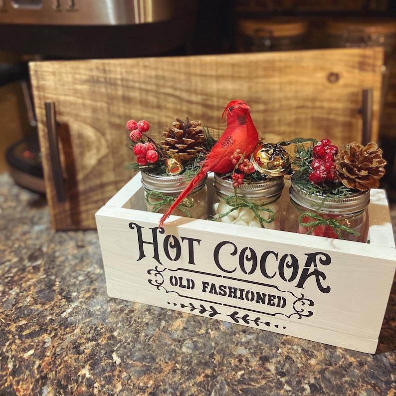 Hot Cocoa Bar and Serving Tray Set. Hot Cocoa Station, Hot Cocoa Box ...