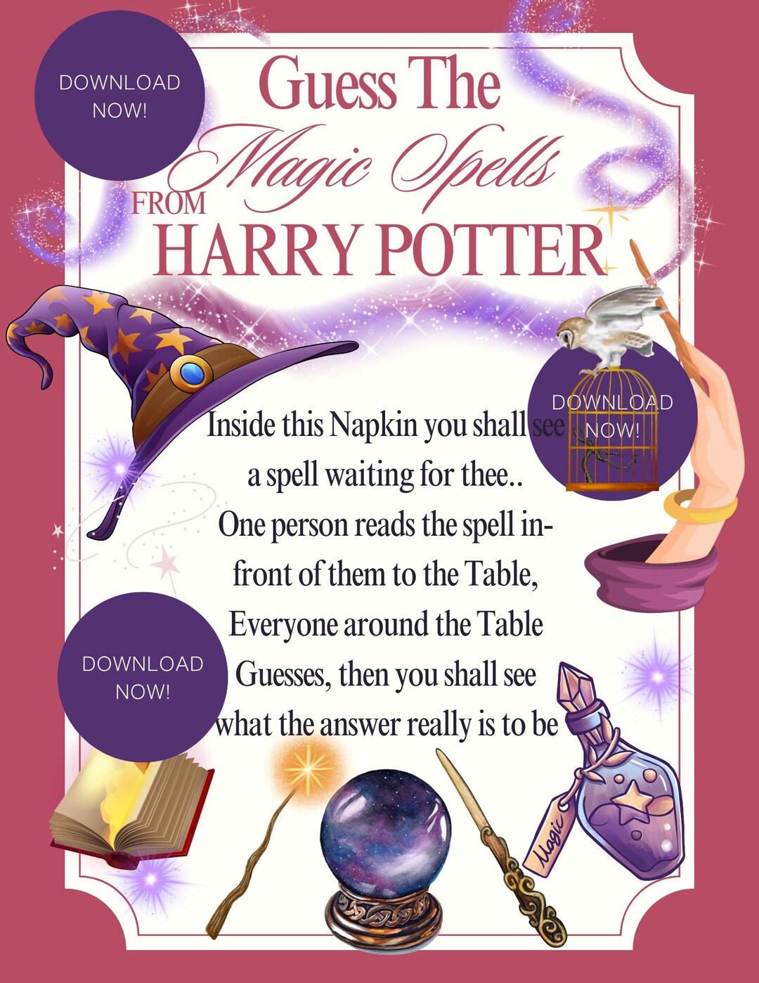 Magical Harry Potter Trivia Game - Etsy