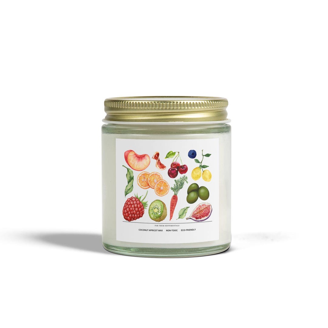 Mixed Fruit Art Deco Candle, Fruit Candle, Cute Candle, Candle Gift ...