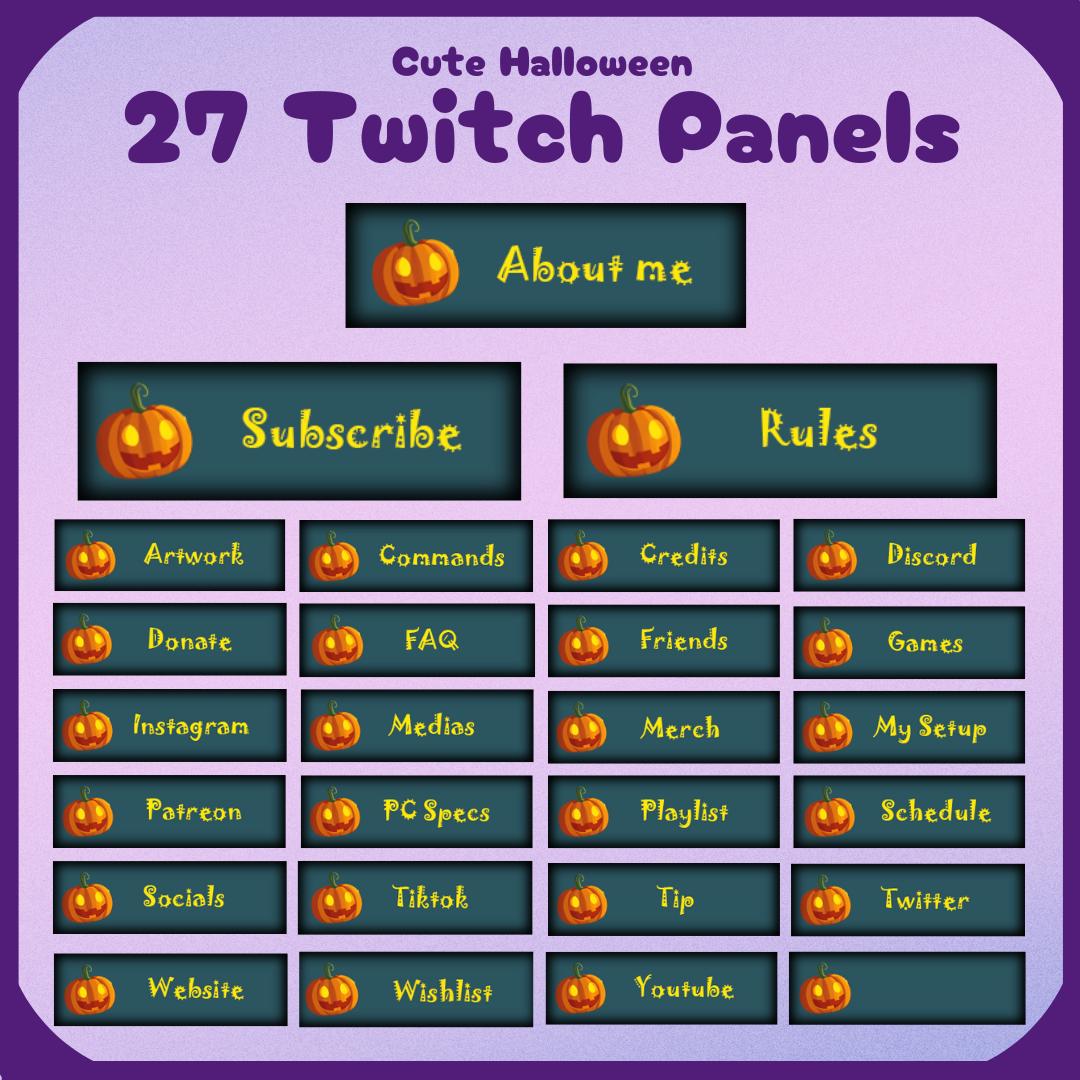 Animated Halloween Stream Bundle Overlay Cam Border Twitch Panel ...