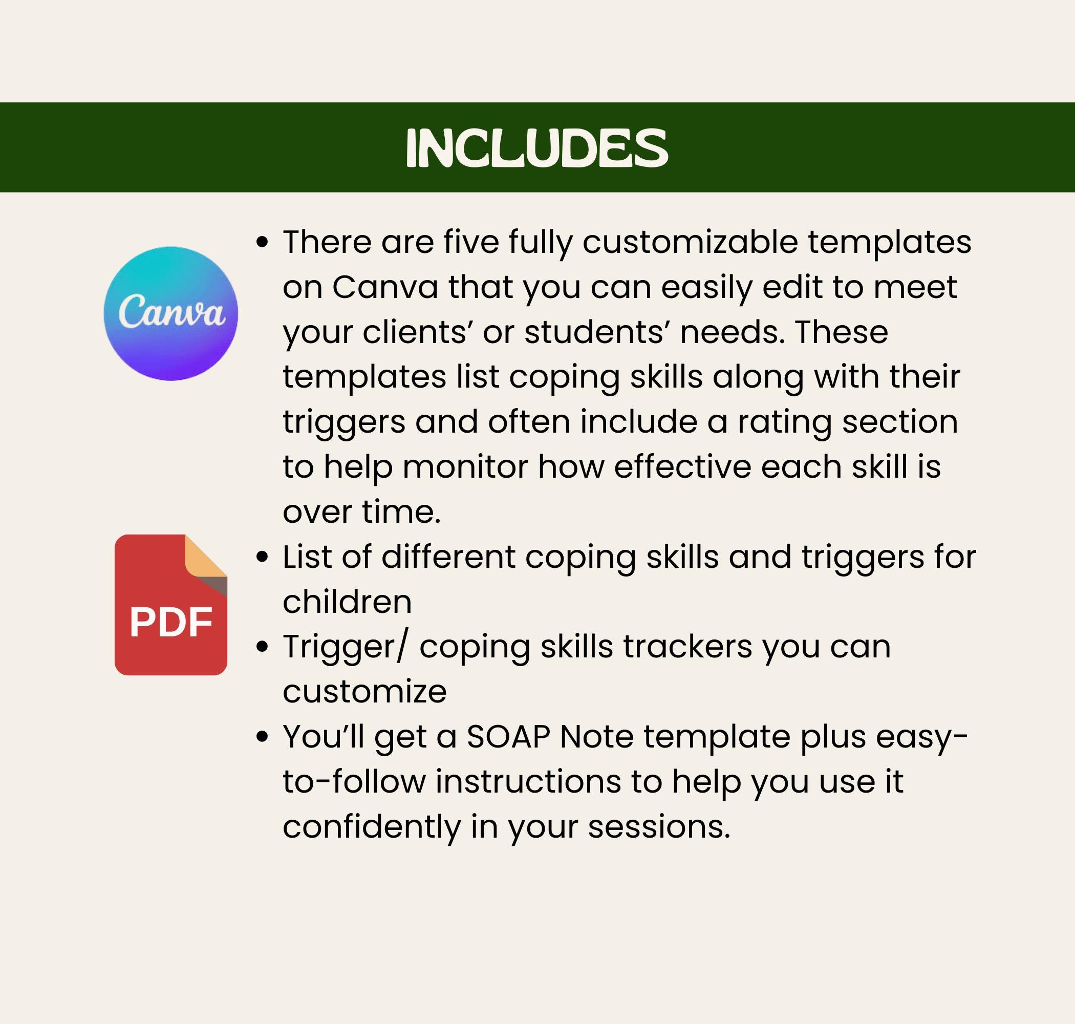 Coping Skills Menu - Etsy
