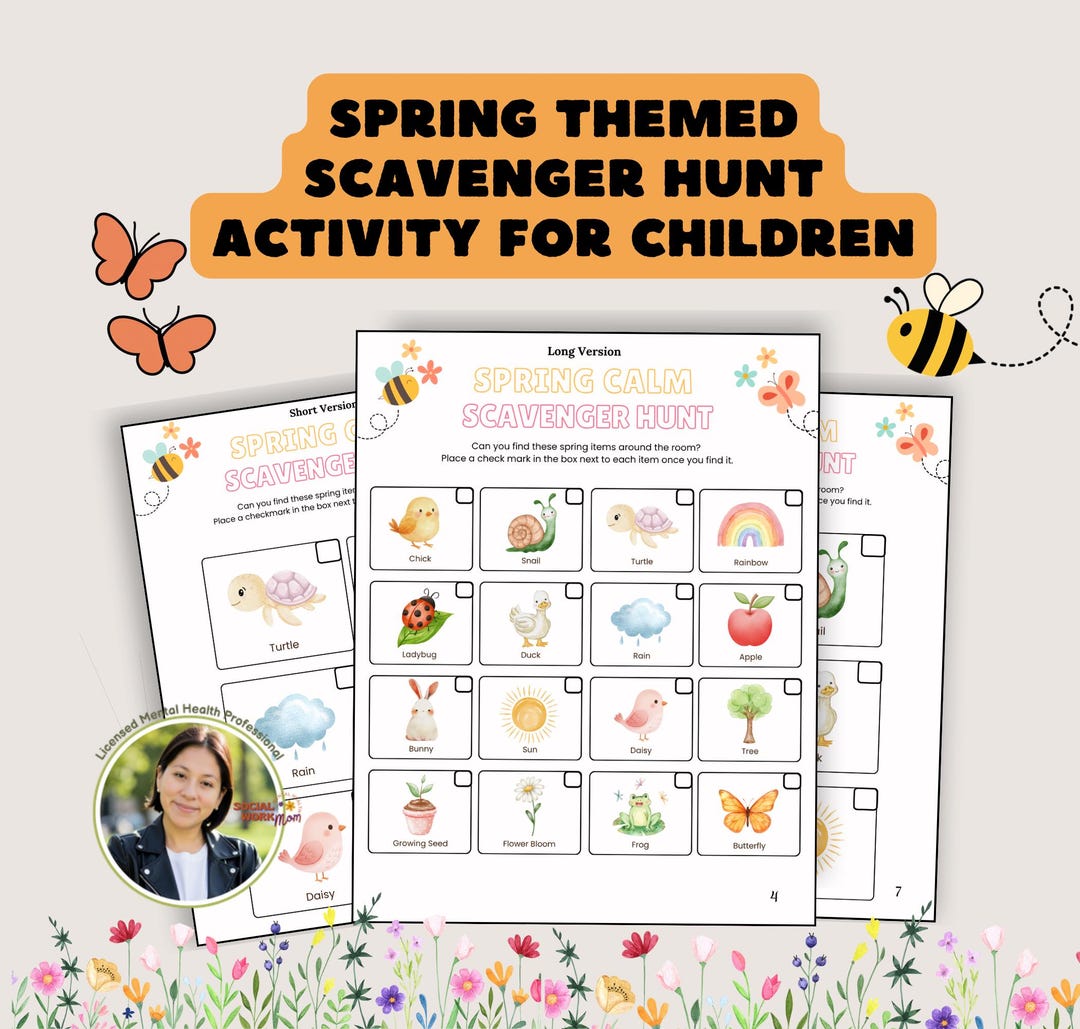 Spring Themed Scavenger Hunt Activity for Children - Etsy