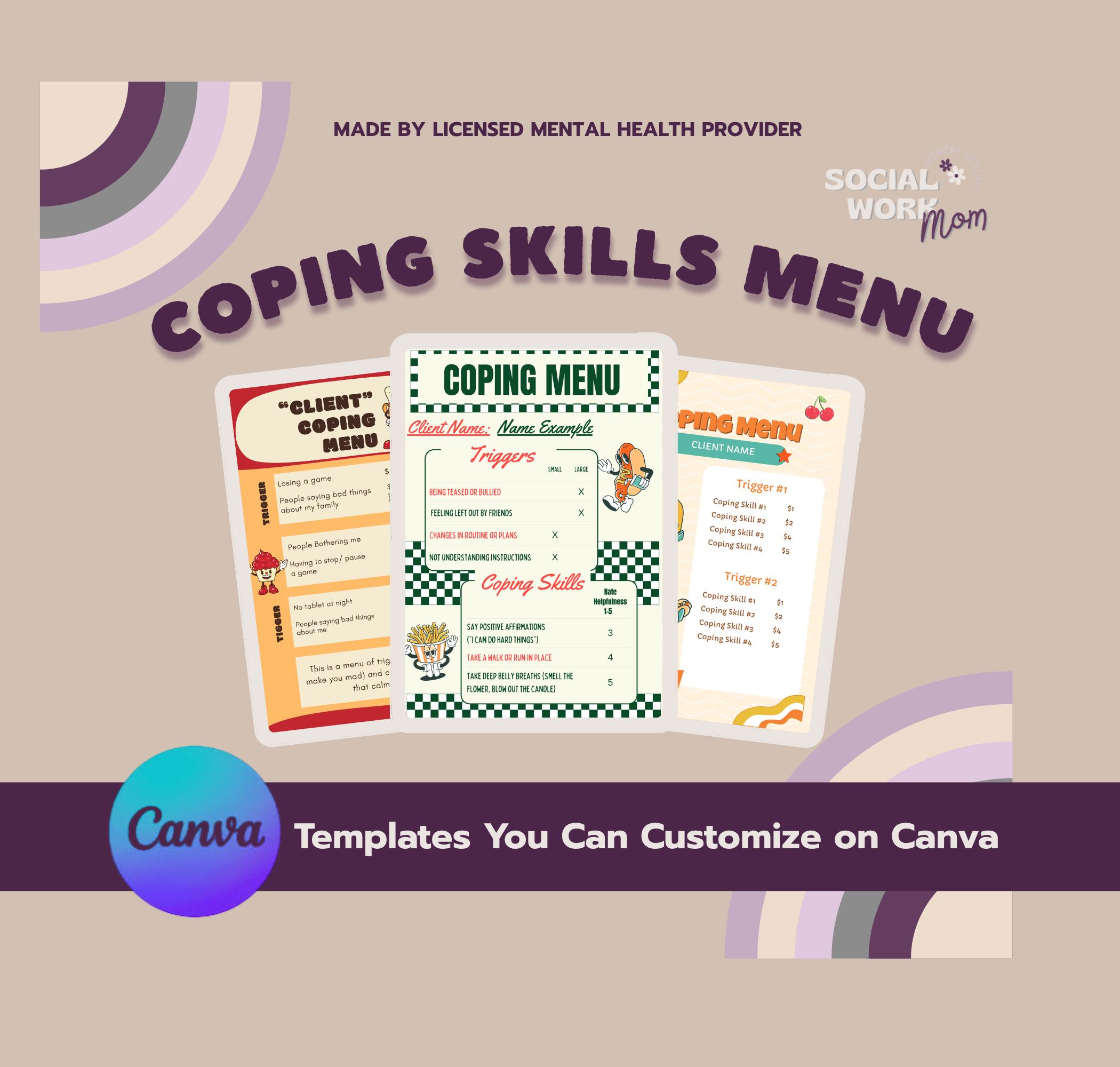 Coping Skills Menu - Etsy