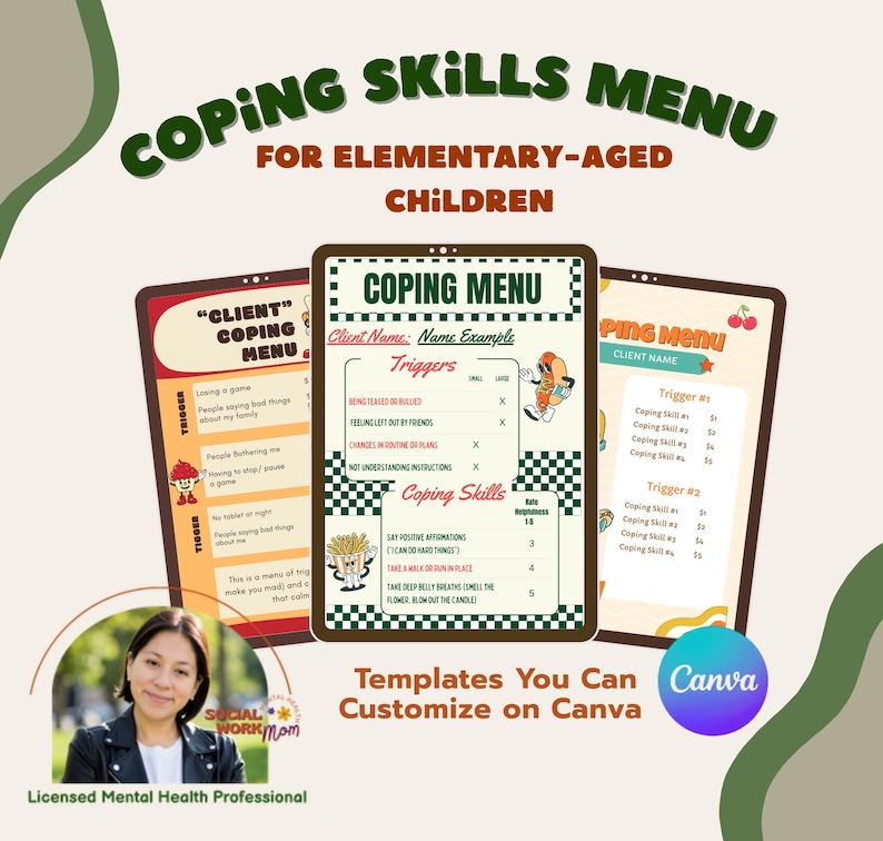 Coping Skills Menu - Etsy