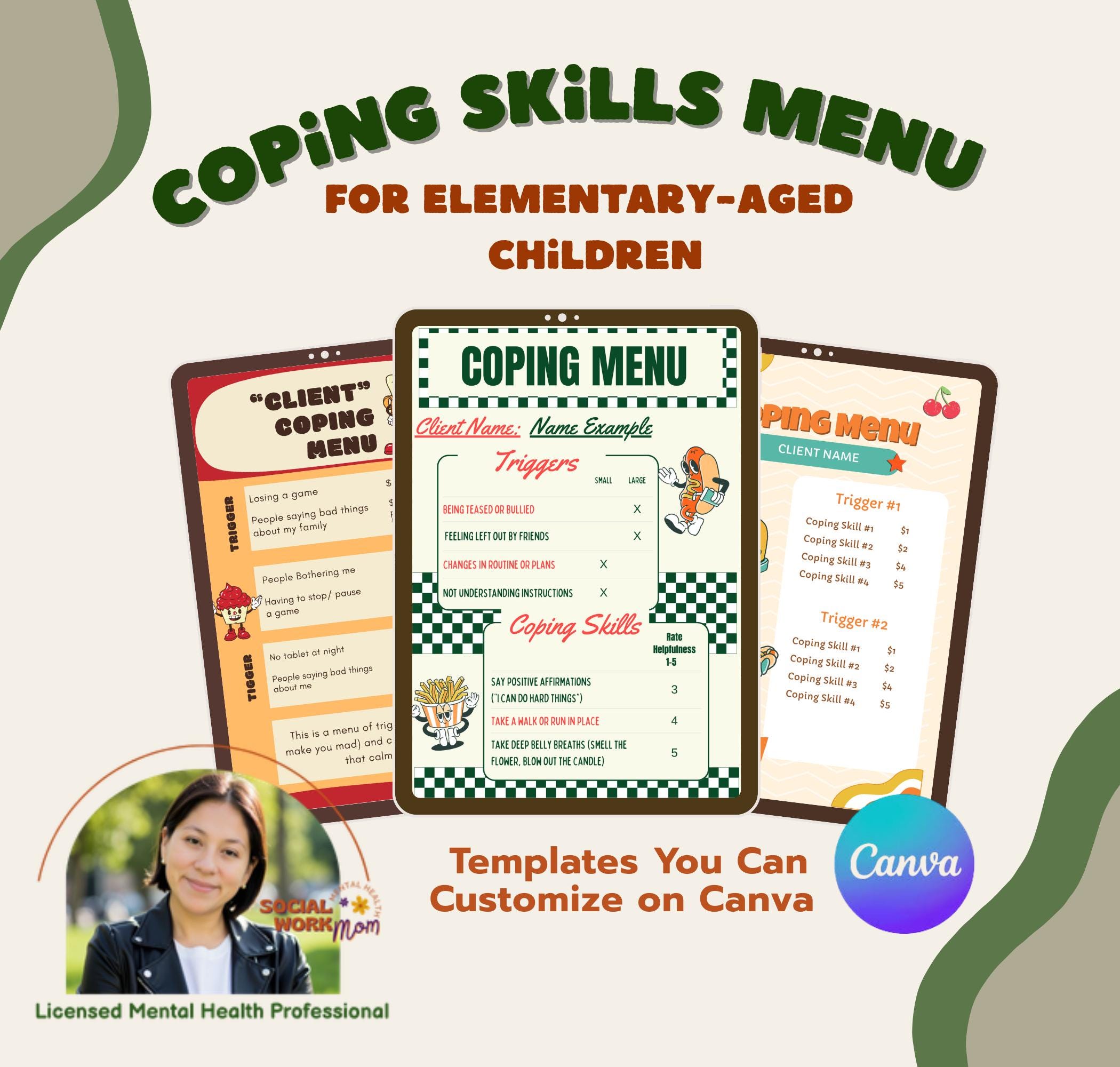 Coping Skills Menu - Etsy