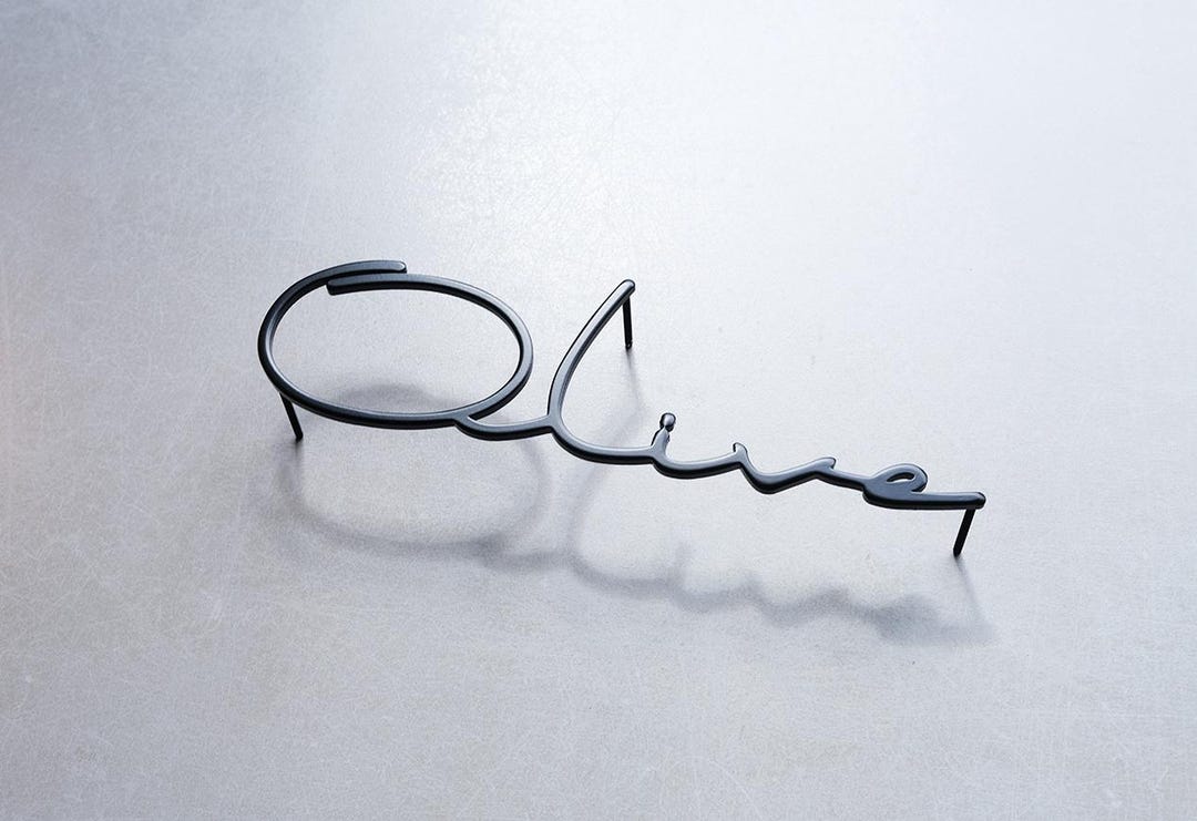 Custom Cursive Metal Sign for Living Room or Office, Personalized ...