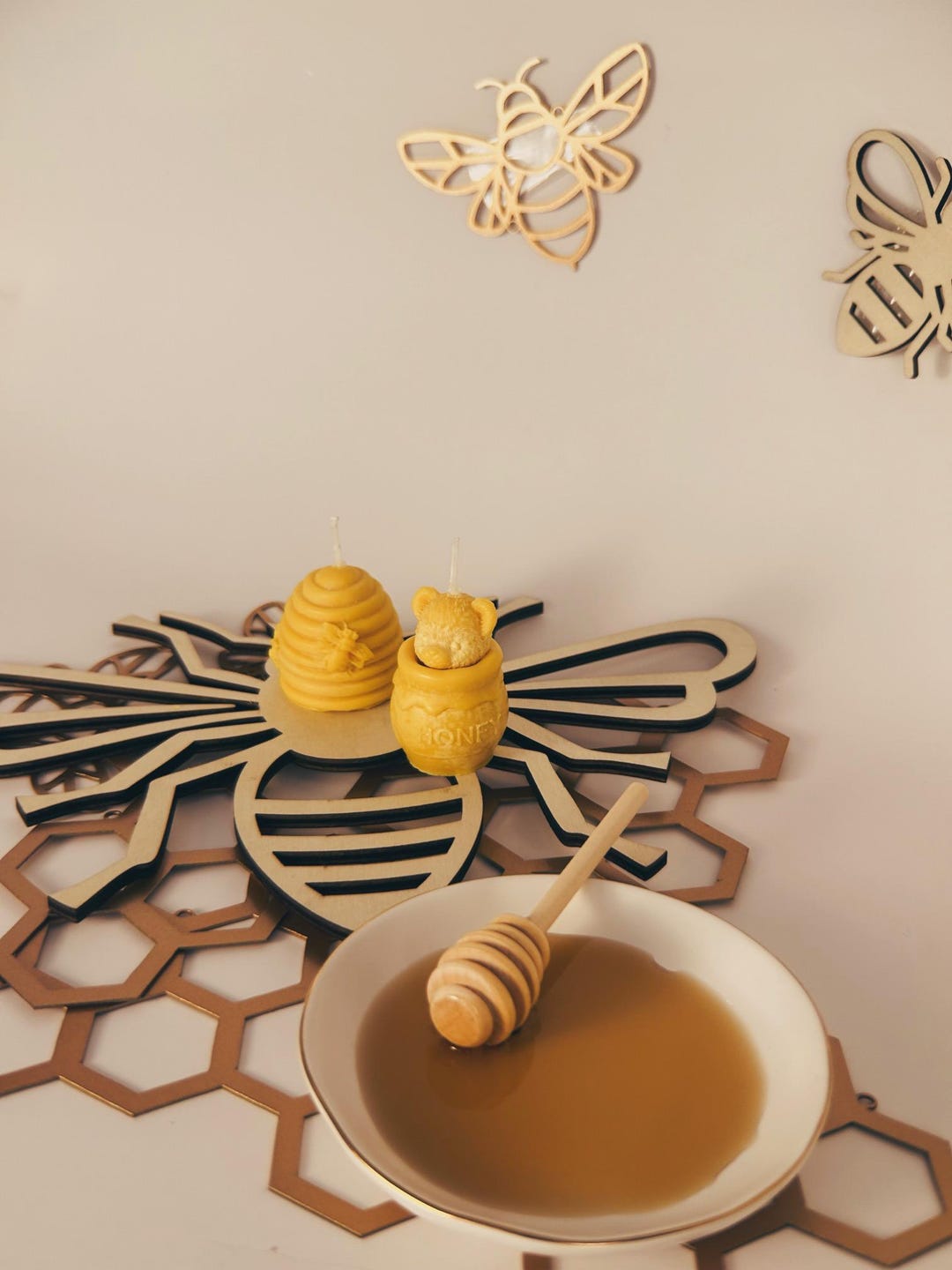 Honey Bear and Honey Pot Set of Candles - Natural, Eco-friendly and ...