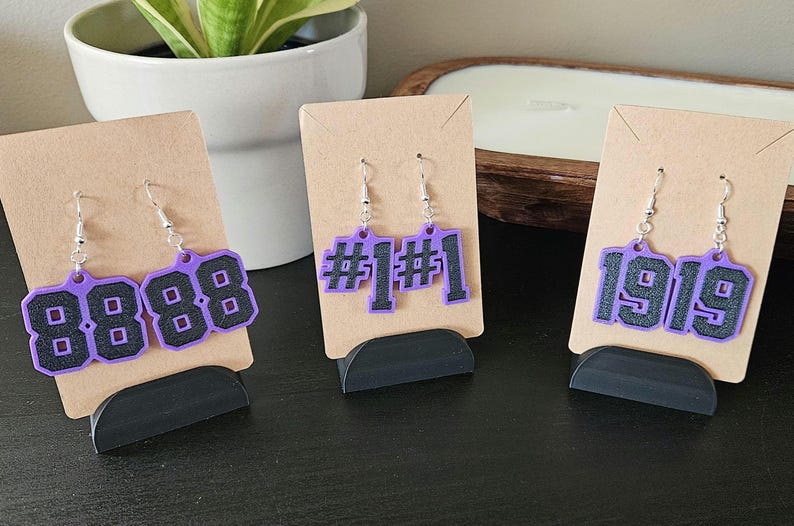 Custom Jersey Number Earrings: Sports Team Jewelry - Etsy