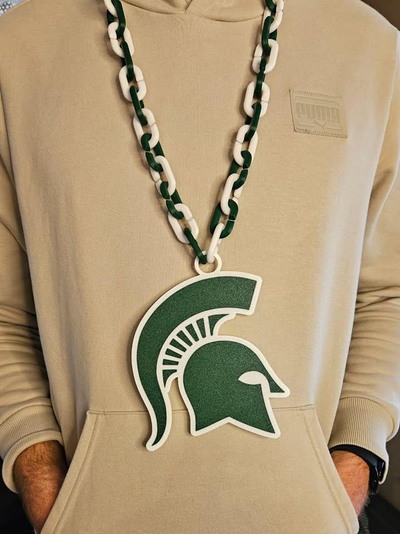 Custom 3D Printed Big Fan Drip Chain, Oversized Sports Chain Necklace ...