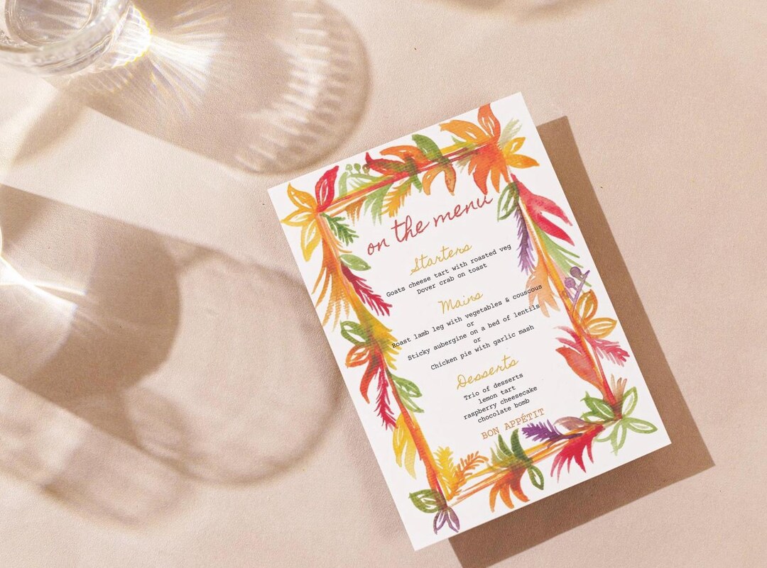 Autumn Food Menu Template - Etsy