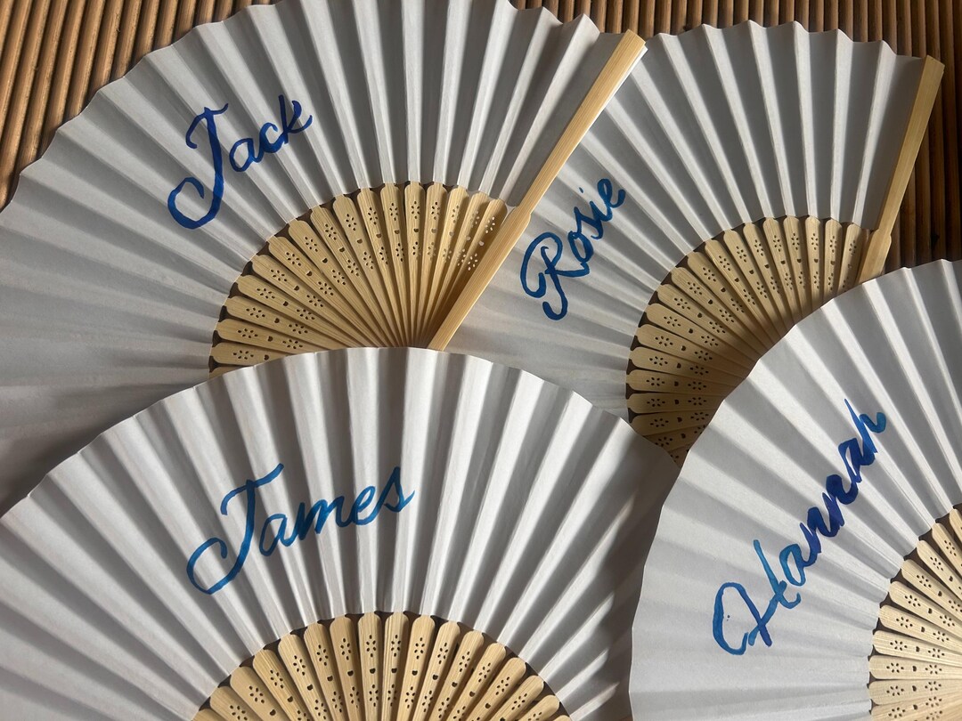 Personalized Paper Hand Fans: Hand-painted Wedding Favors - Etsy