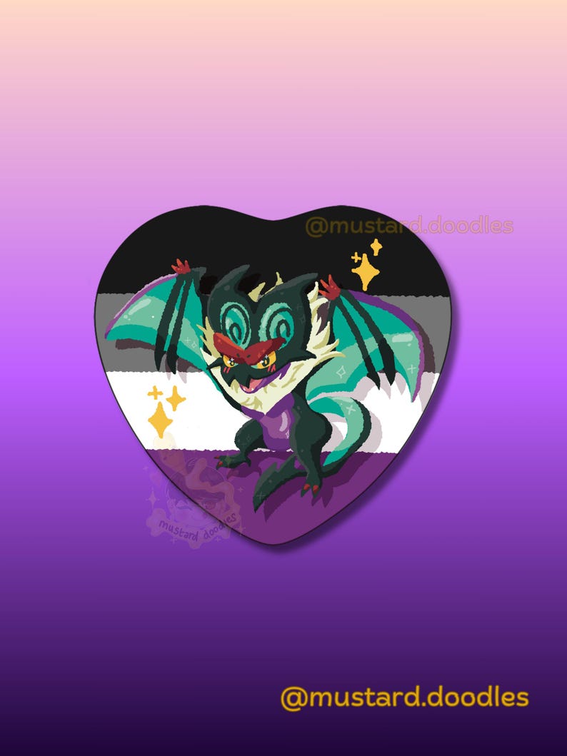 Pride Flag Heart Button Pins, Eevee Noivern Sylveon Cosmo Flareon Ditto ...