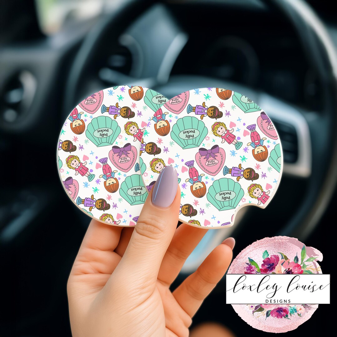 Polly Pocket Inspired Car Coasters – Set of 2 | Retro 90s Cup Holder ...