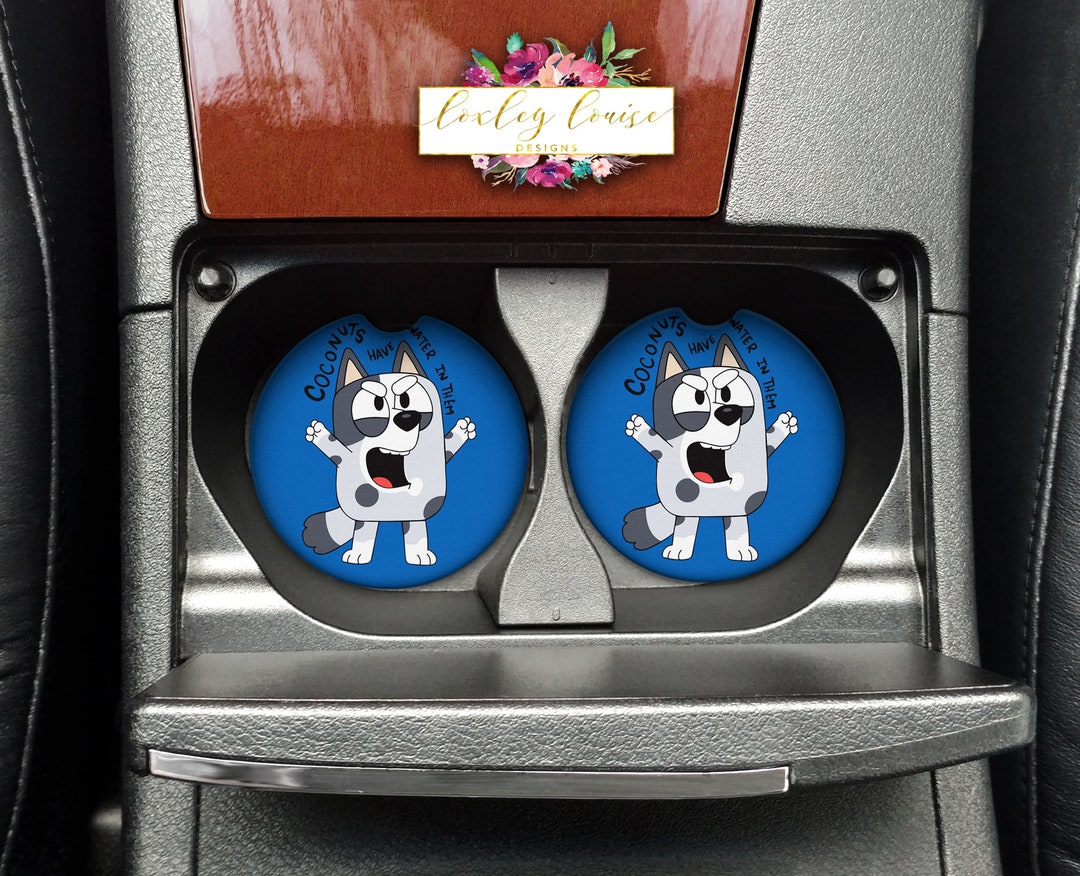 Muffin Coconut Car Coasters, Set of 2, Bluey, Muffin, Coconuts Have ...