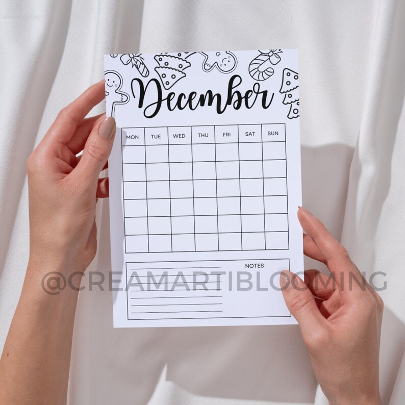 December Calendar Canva Template Editable Printable December Title Page ...