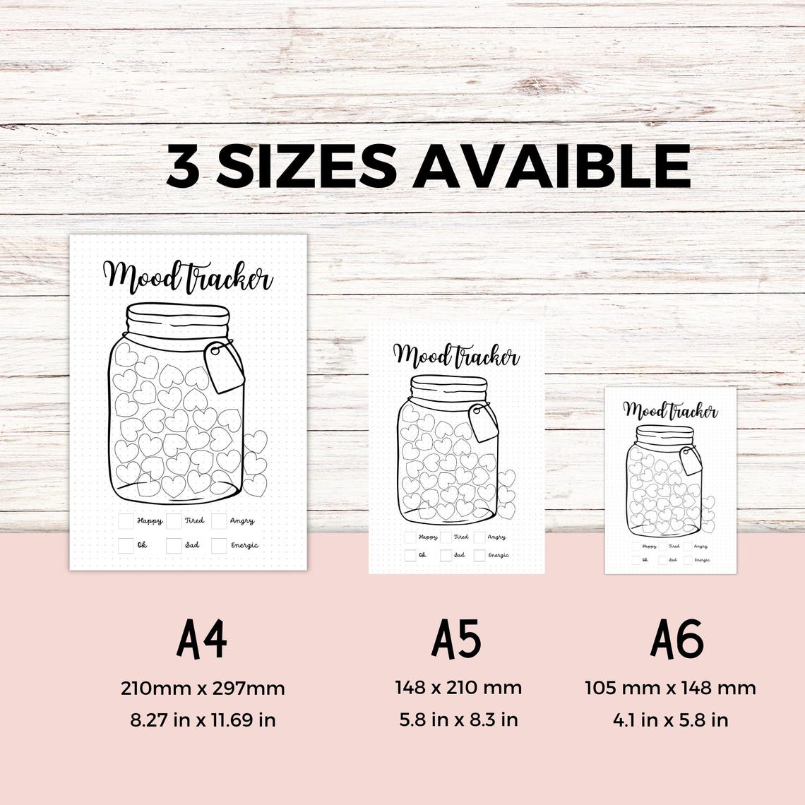 Jar E Hearts Mood Tracker –bullet Journal Printable –aesthetic Mood ...
