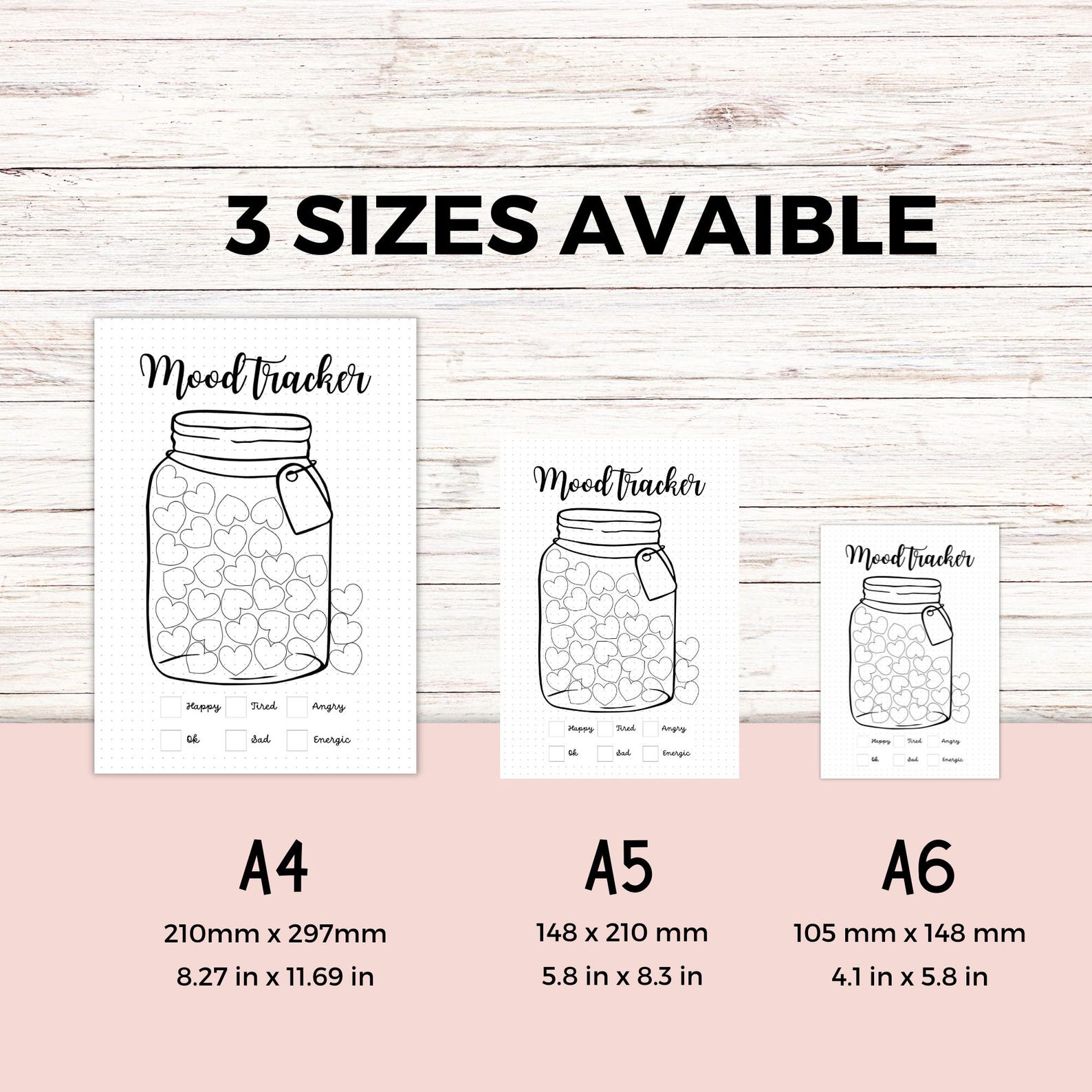 Jar E Hearts Mood Tracker –bullet Journal Printable –aesthetic Mood ...