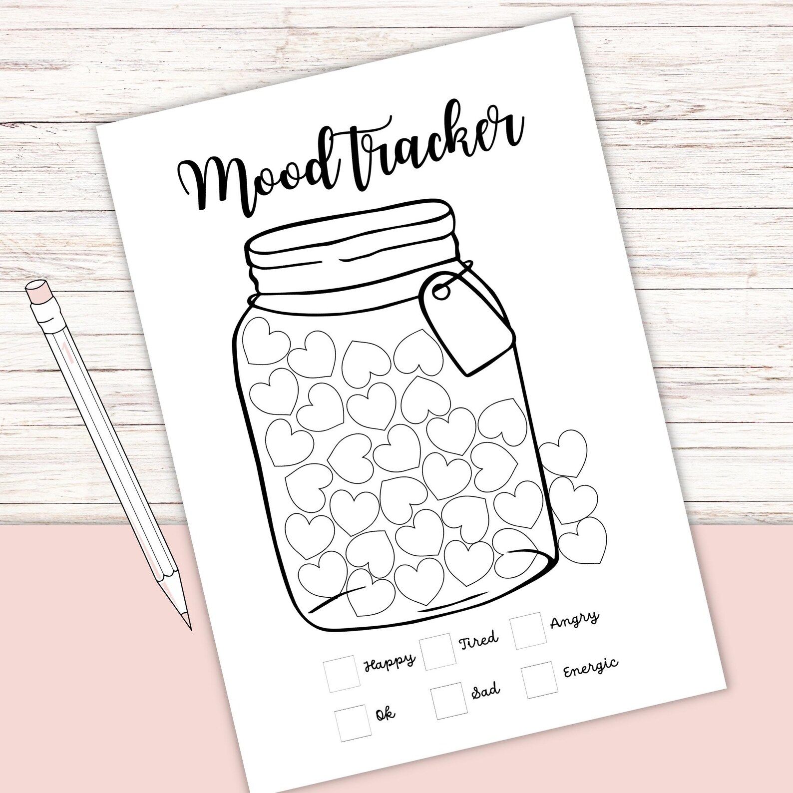 Jar E Hearts Mood Tracker –bullet Journal Printable –aesthetic Mood ...