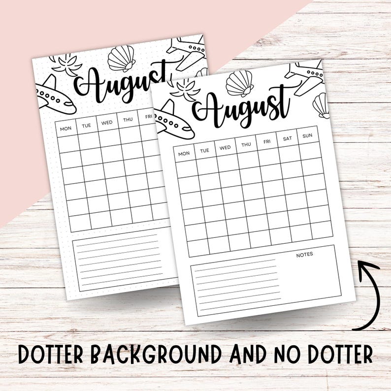August Calendar Canva Template Editable & Printable Title Page, August ...