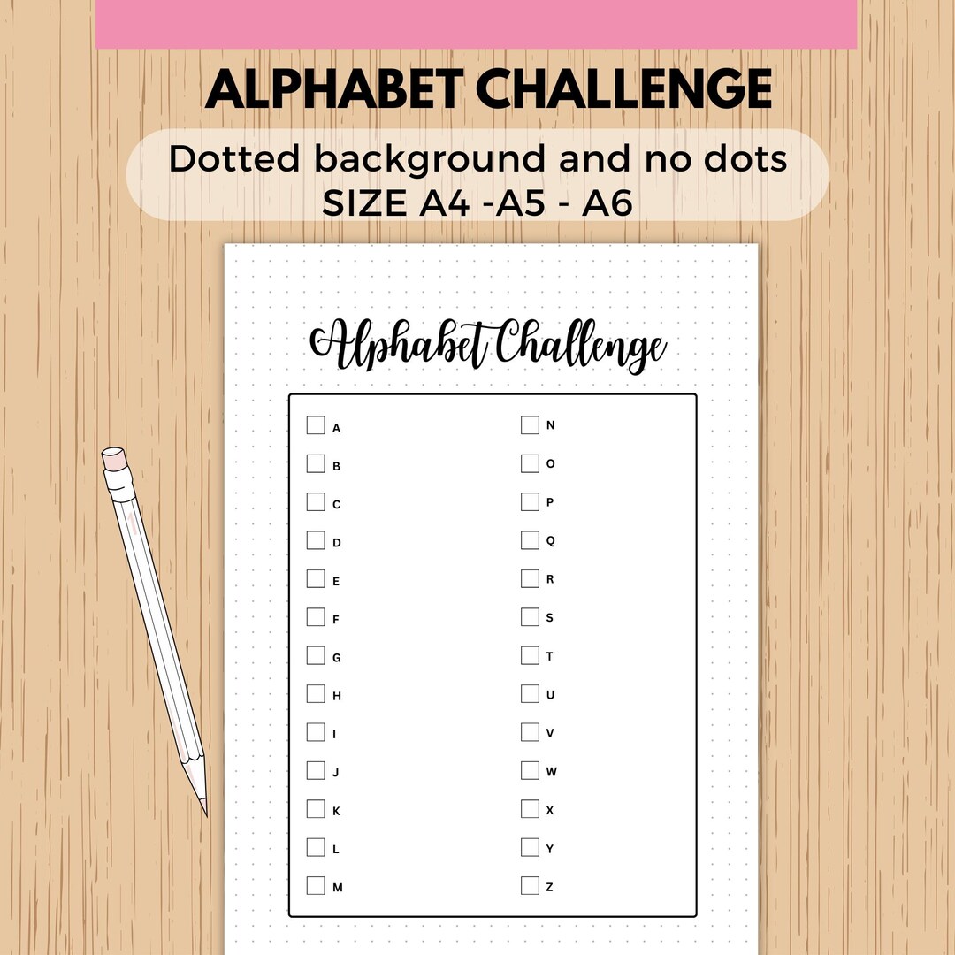Alphabet Challenge Printable Journal Page, Book Challenge, Reading ...