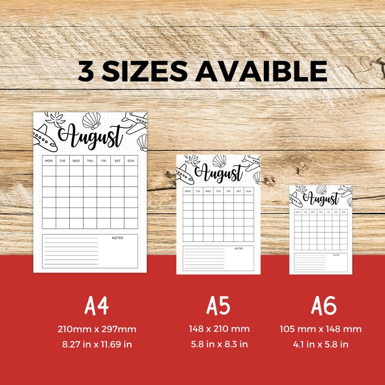 Monthly Calendar Bundle Editable Canva Template, Printable Calendar A4 ...