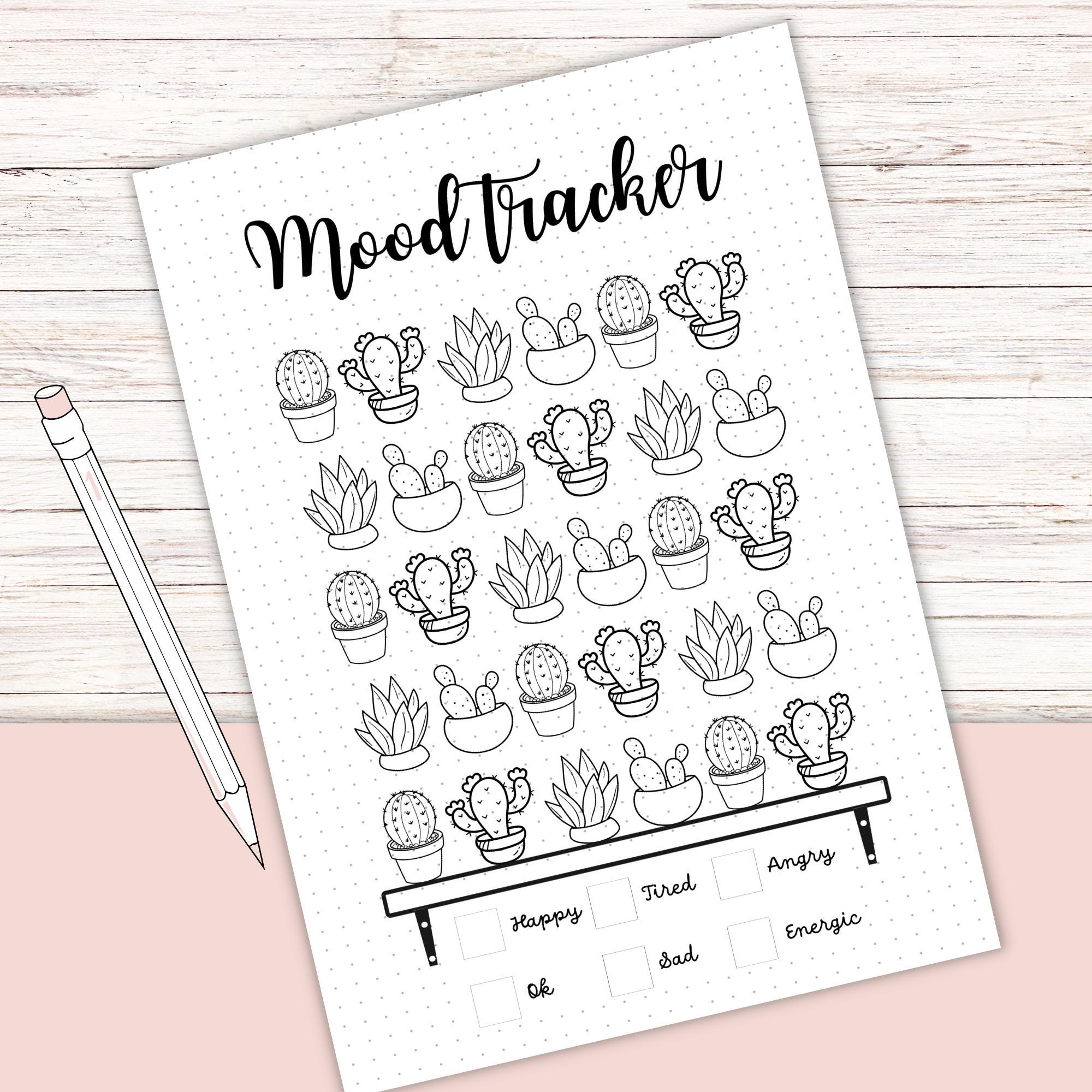 Mood Tracker - Printable Journal Page , Plant Mood Tracker, Bullet ...