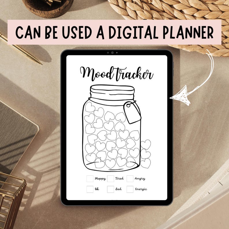 Jar E Hearts Mood Tracker –bullet Journal Printable –aesthetic Mood ...
