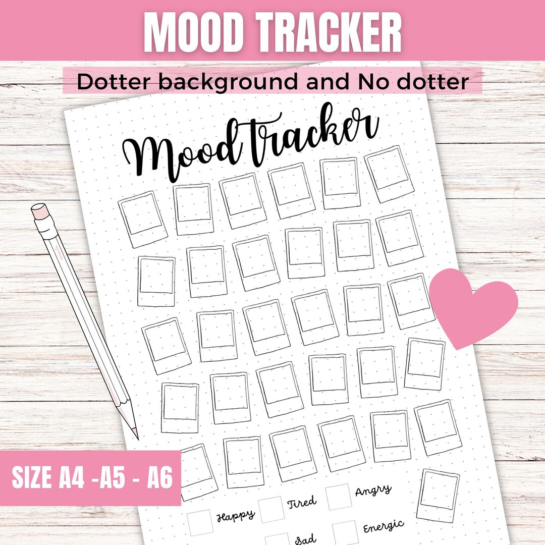 Polaroid Mood Tracker - Printable Bullet Journal Page - Digital Mood ...