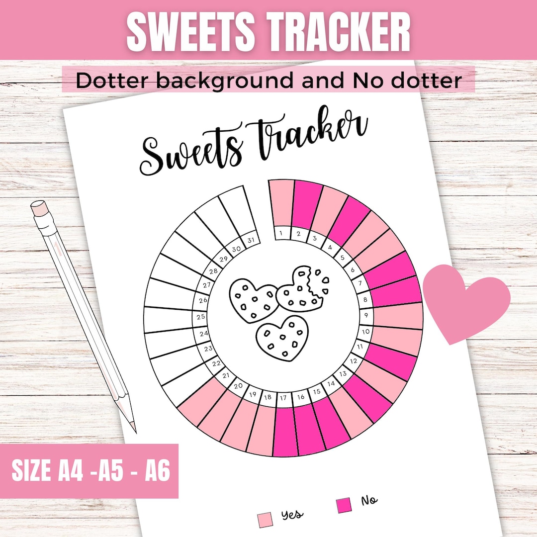 Monthly Sweets Tracker - Printable Bullet Journal Page - Candy Habit ...