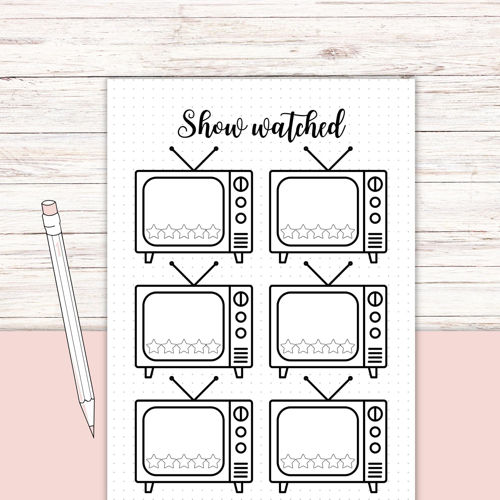 Shows Watched Tracker PRINTABLE Journal Page - TV Show Tracker - Series ...
