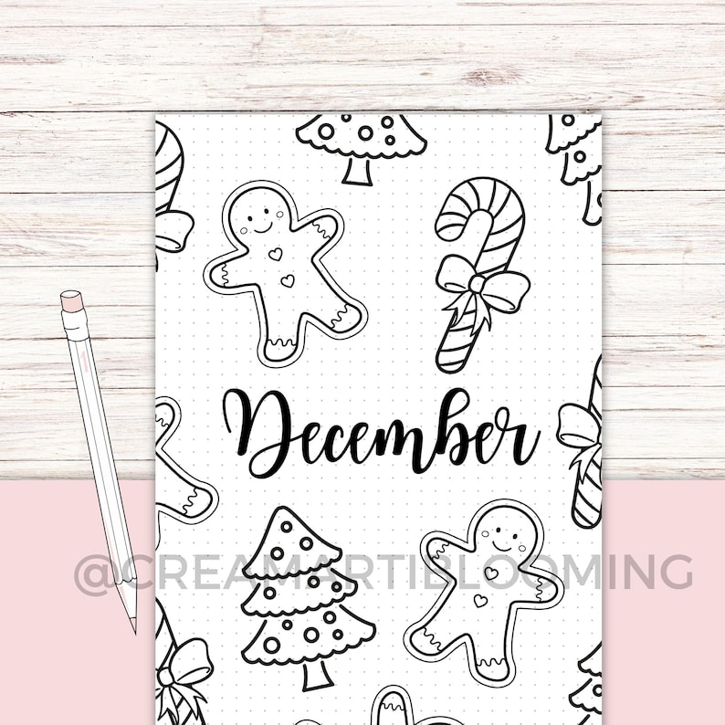 December Calendar Canva Template Editable Printable December Title Page ...