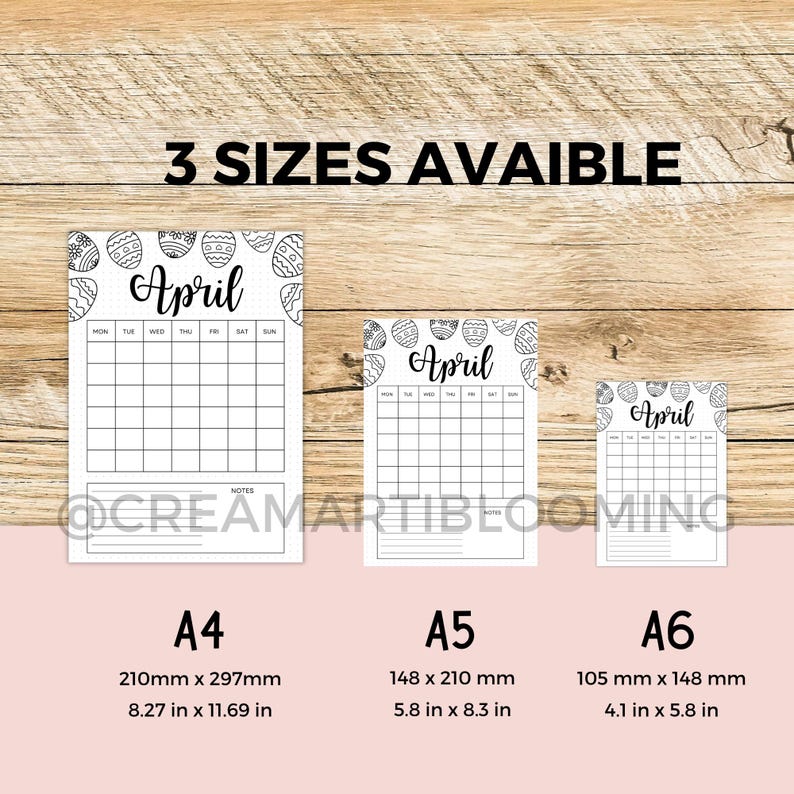 April Title Page & Calendar Canva Template PRINTABLE Calendar - April ...