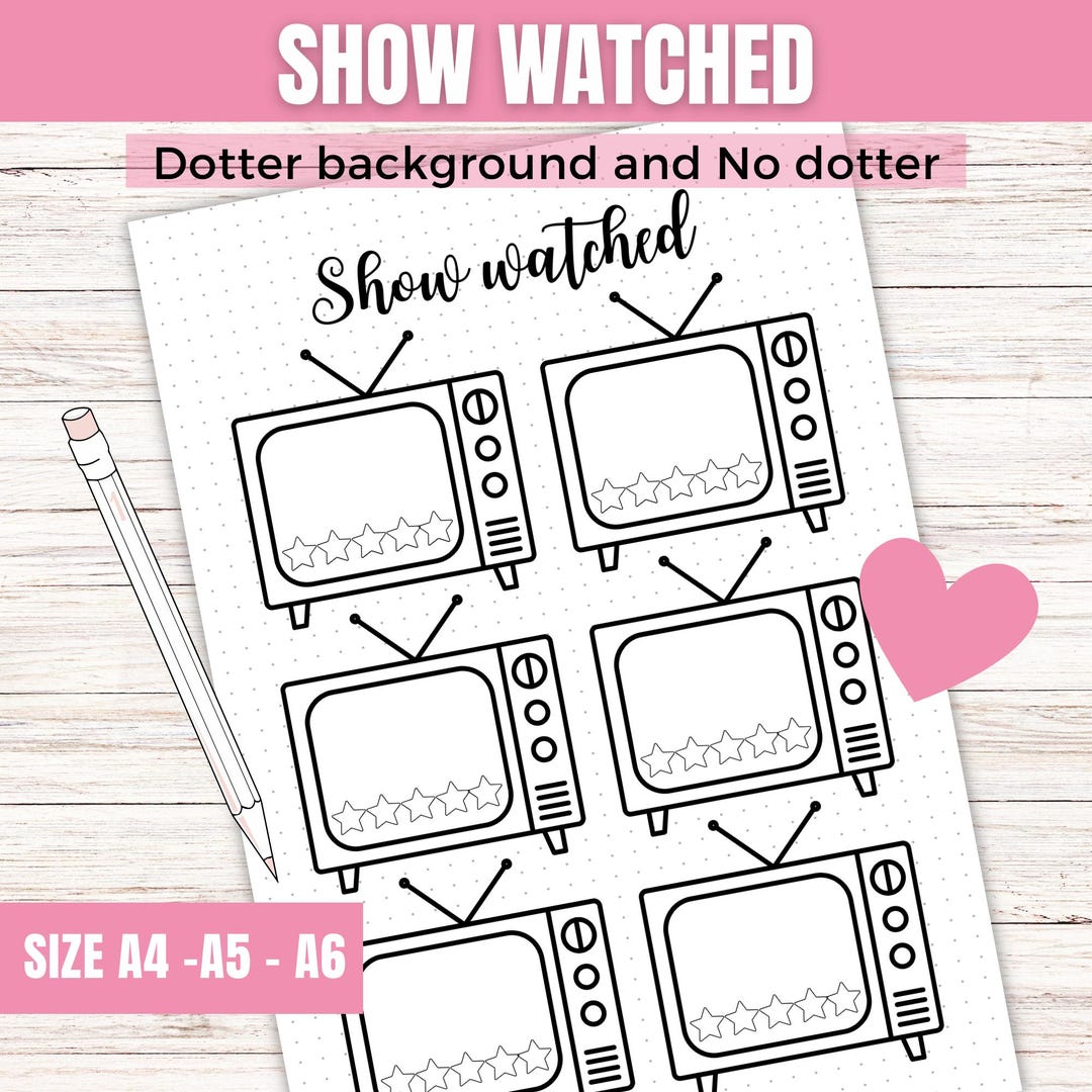 Shows Watched Tracker PRINTABLE Journal Page - TV Show Tracker - Series ...
