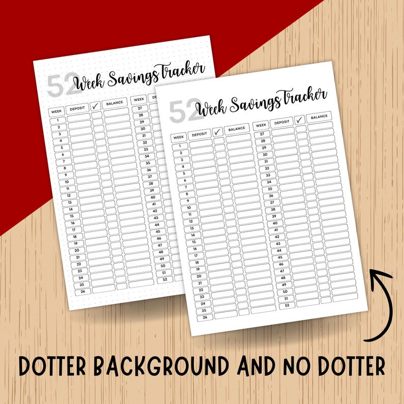 52 Week Savings Tracker Printable & Editable Canva Template Savings ...