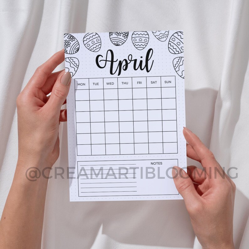 April Title Page & Calendar Canva Template PRINTABLE Calendar - April ...