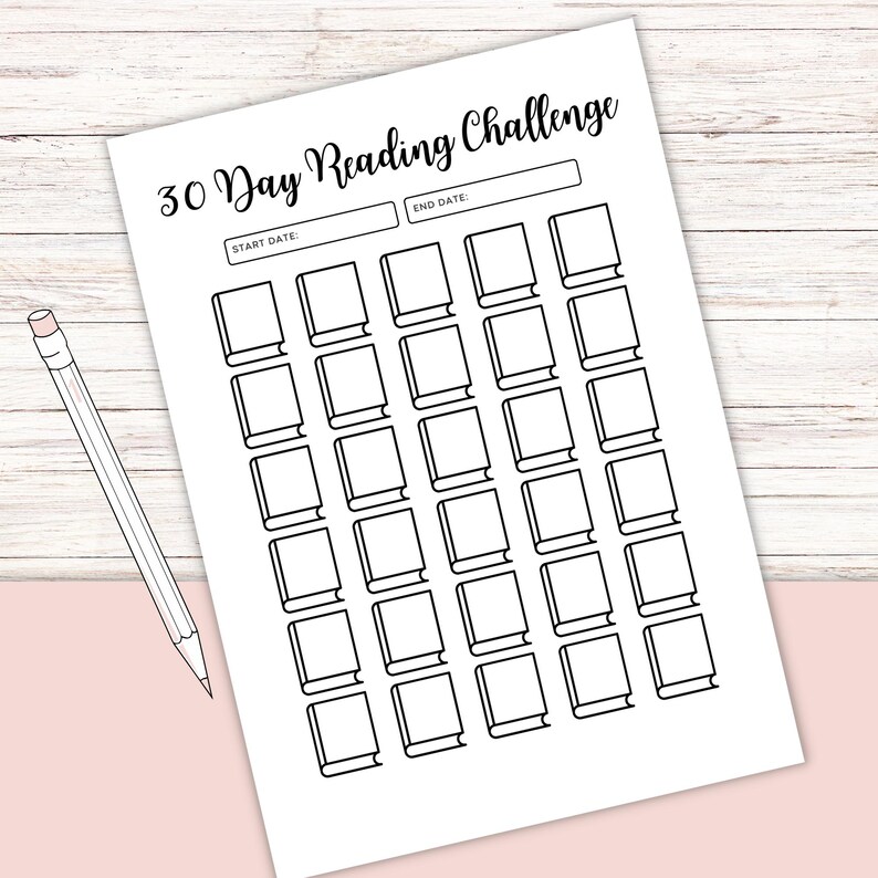 30 Day Reading Challenge Printable – Reading Tracker Bullet Journal ...