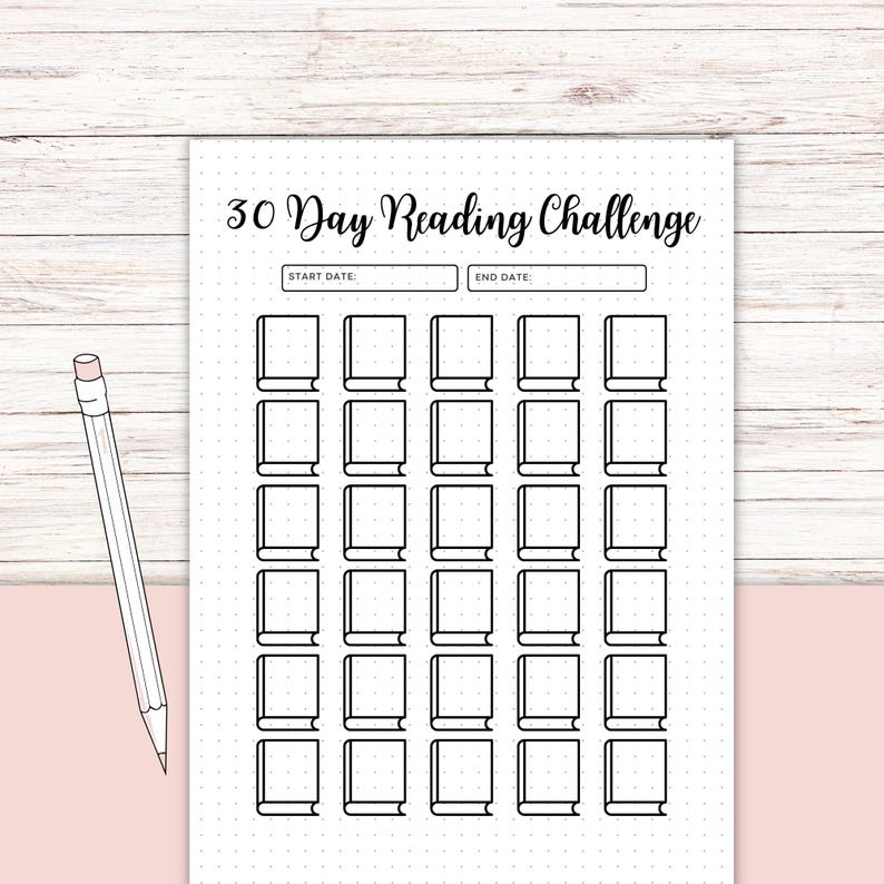 30 Day Reading Challenge Printable – Reading Tracker Bullet Journal ...