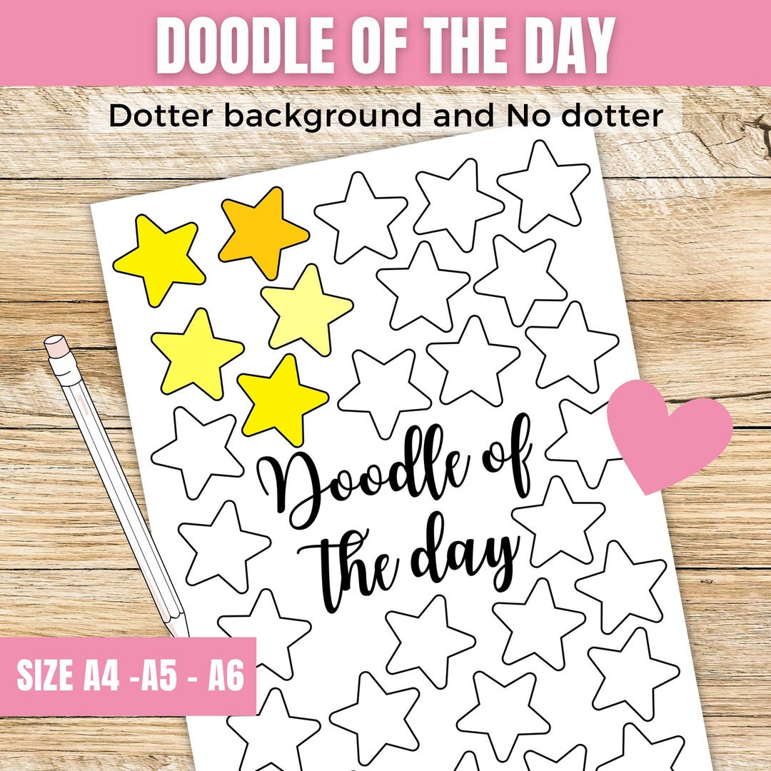 Star Doodle Journal Page: Daily Drawing Tracker (digital Download A4/A5 ...
