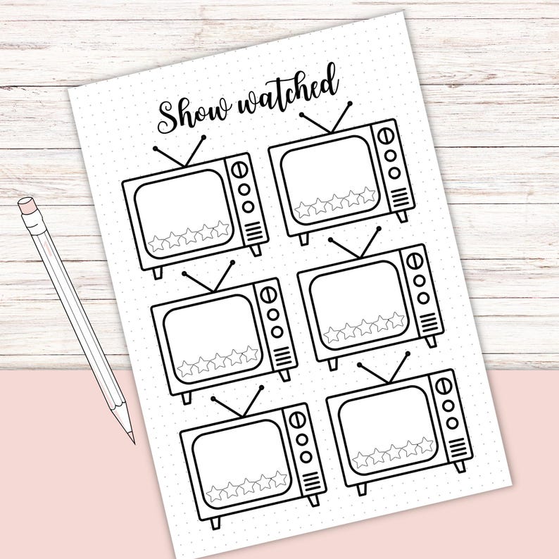 Shows Watched Tracker PRINTABLE Journal Page - TV Show Tracker - Series ...