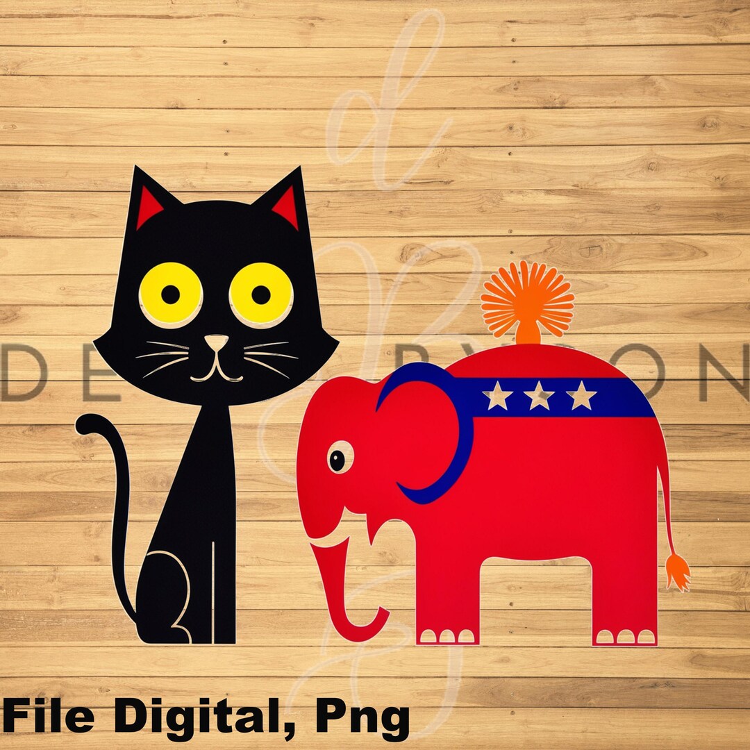 Kamala Harris, Kamala Harris 2024 Png, Black Cat GOP Elephant Png ...