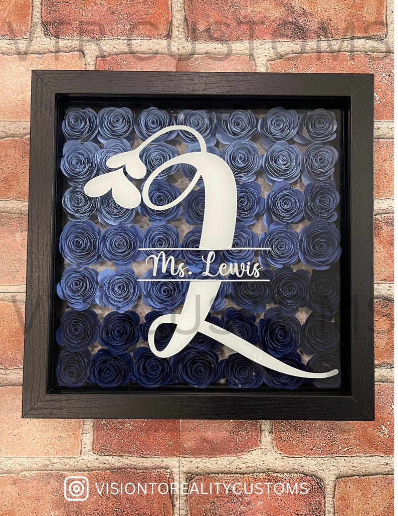 Personalized Flower Shadow Box, Birth Announcement, Wedding Gift ...