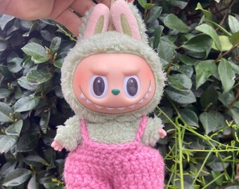 Labubu Crochet Overalls With Matching Flower Headband V1 Version Only ...